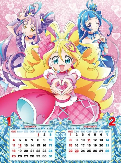 CALENDARIO TOEI ANIMATION Kimi To Idol Precure♪ 2026 A2 Cl-015 Giappone ...