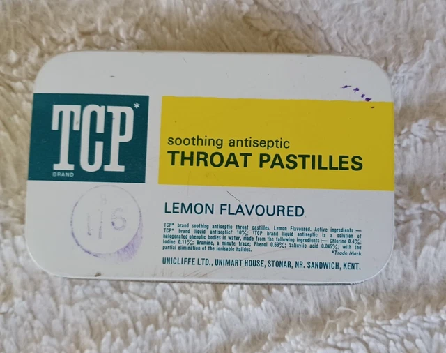 VINTAGE TCP ANTISEPTIC blackcurrant Throat Pastilles Tin £7.20 ...
