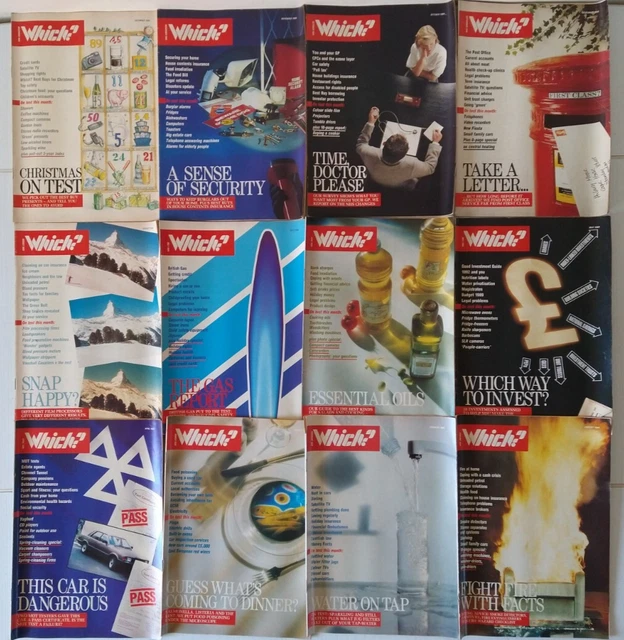 12X WHICH? CONSUMER Magazine Bundle 1989 Complete Year Job Lot £9.99 ...