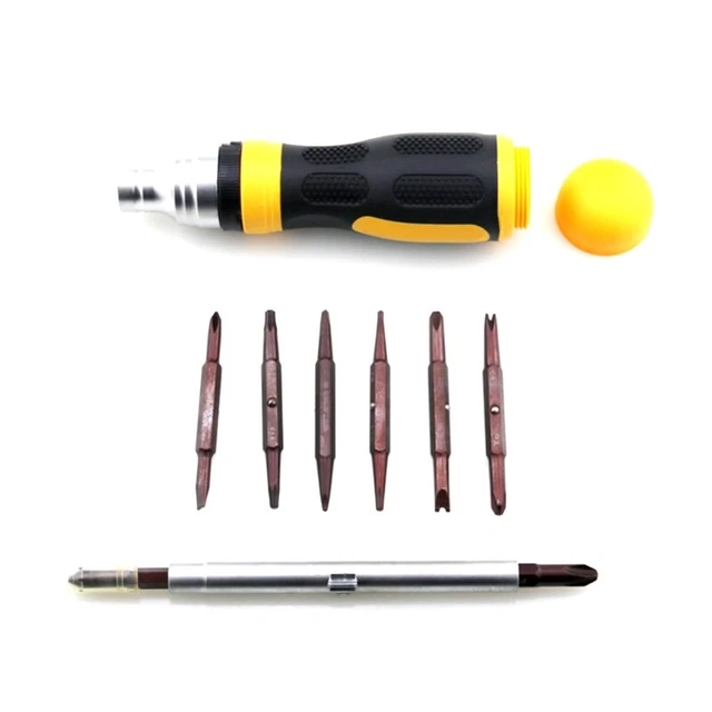 19-IN-1 MULTIPURPOSE RATCHETING Screwdriver Set with 8 Double-Sided ...