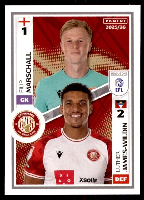 PANINI EFL 2025-2026 Filip Marschall / Luther James-Wilden Stevenage No ...