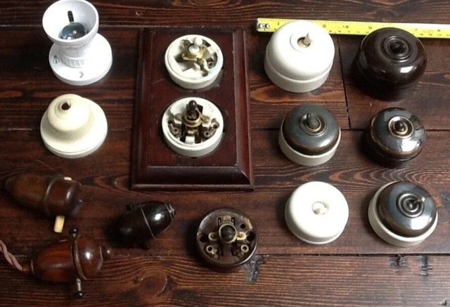 ANTIQUE DOLLY CERAMIC Light Switches. Vintage Bakelite Ceramic light ...