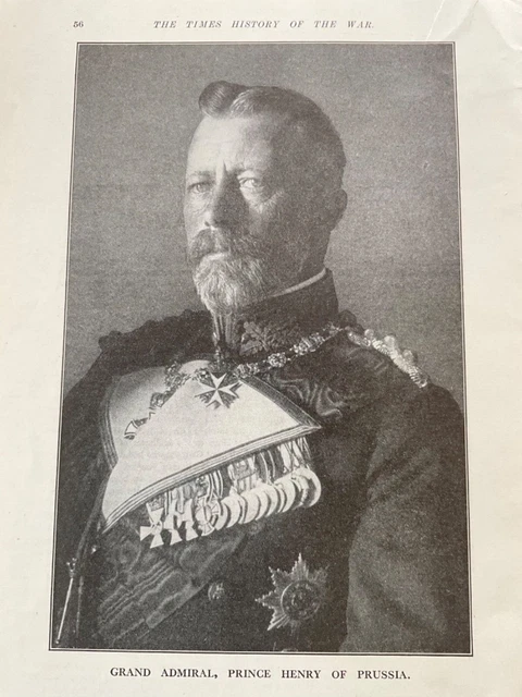 ANTIQUE WW1 PRINT 1914 Grand Admiral Prince Henry of Prussia £10.99 ...