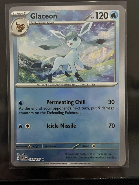 GLACEON POKEMON PRISMATIC Evolutions 2025 Reverse Holo Pokeball Foil ...
