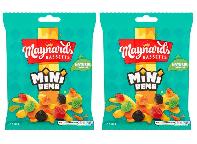 MAYNARDS BASSETTS MIDGET Mini Gems Sweets 160g PACK OF 2 $9.82 ...
