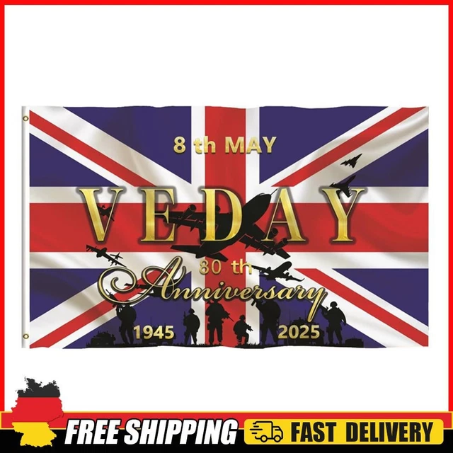 2025 VE DAY 80th Anniversary Flag 3x5 Ft VE Day Flag Memorabilia Flag ...