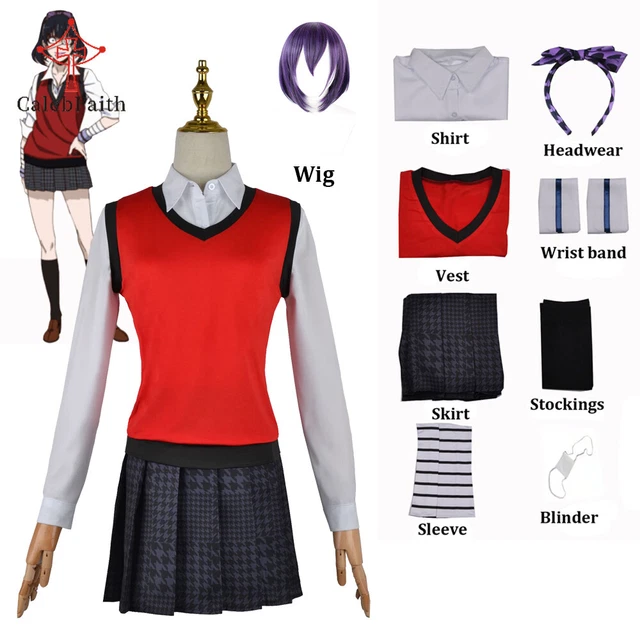 ANIME KAKEGURUI - Costume cosplay Ikishima Midari scolaretta uniforme ...