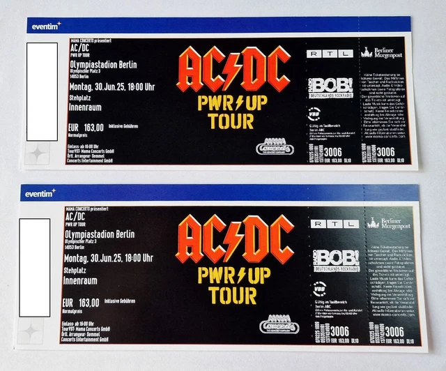 AC/DC - ACDC - PWR/UP Tour 2025 I 2 Tickets I Berlin I 30.06.25 I ...