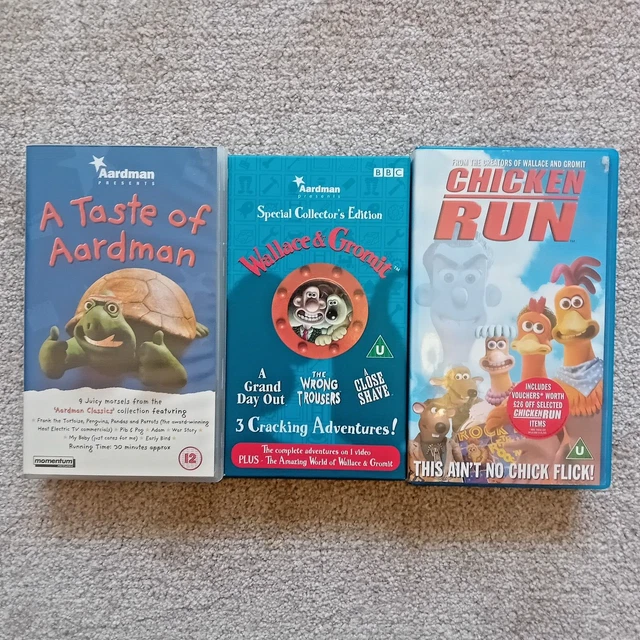 AARDMAN VHS BUNDLE - 3 x Wallace & Gromit movies plus Chicken Run and £ ...