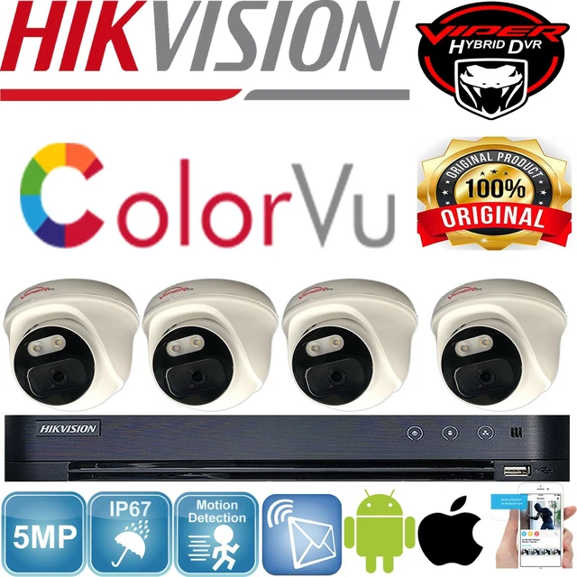 HIKVISION DVR 4K Viper Pro 5Mp Colorvu Cameras In / Outdoor Night ...