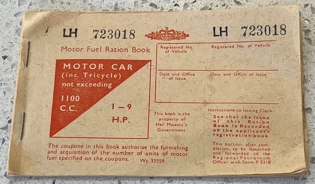 MOTOR FUEL RATION Book a piece of History??? £5.00 - PicClick UK