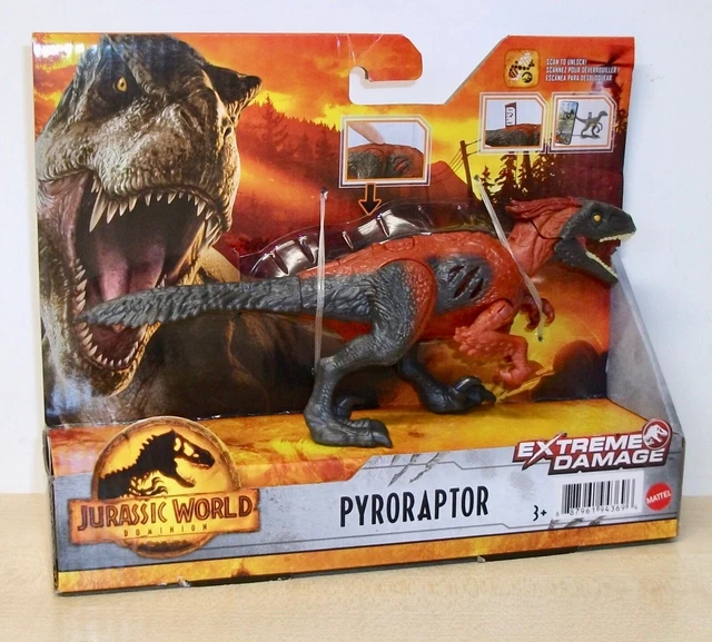 JURASSIC WORLD - Pyroraptor dinosaur action figure - Extreme Damage - £ ...
