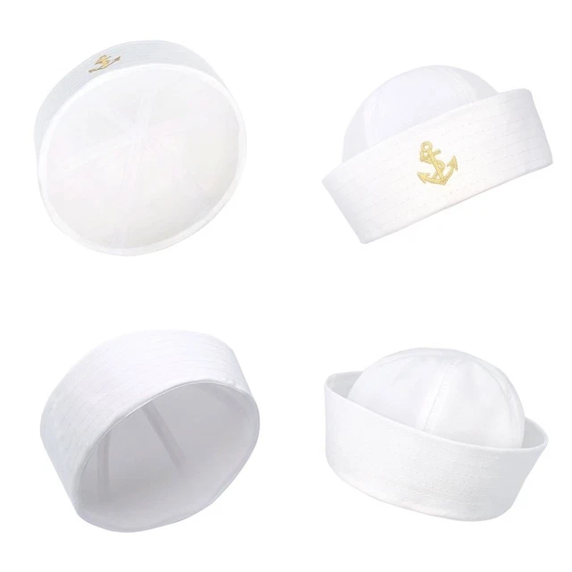 SAILORS SHIP CAPTAIN White Hat Adult Kids Navy Marine Cosplay Cap £4.92 ...