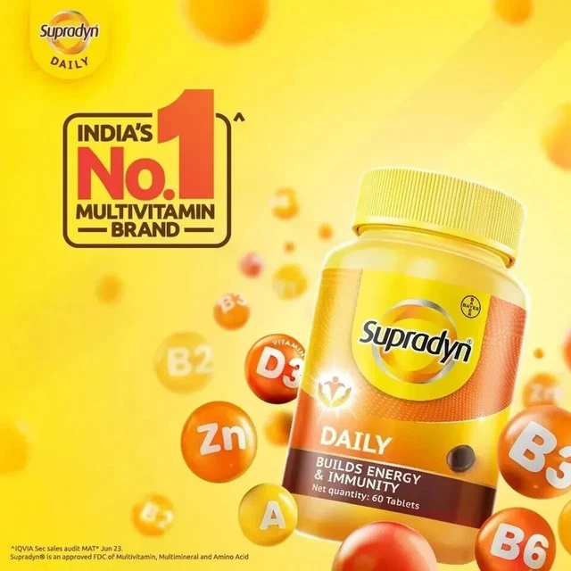 SUPRADYN MULTIVITAMINS TABLETS For Daily Use Pack of 120 tablets free ...