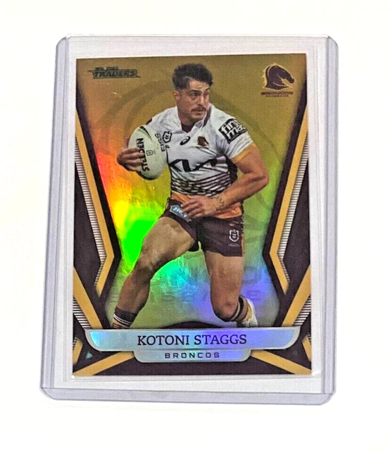 2023 NRL TRADERS Titanium Gold Parallel GS9 40/72 Kotoni STAGGS ...