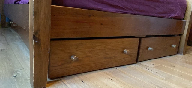 FOUR POSTER DOUBLE Bed Frame with Drawers In Solid Oak £286.70 ...