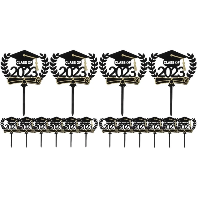 16 PCS GRADUATION Cake Topper 2023 Graduation Season Mini Top Hat ...