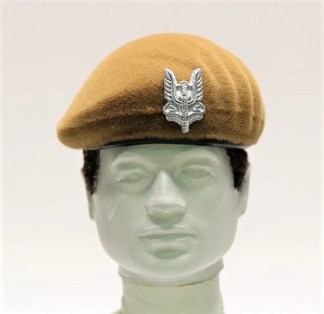 VINTAGE ACTION MAN Repro 1/6th Scale Soft Beret SAS Tan Hard Badge £6. ...