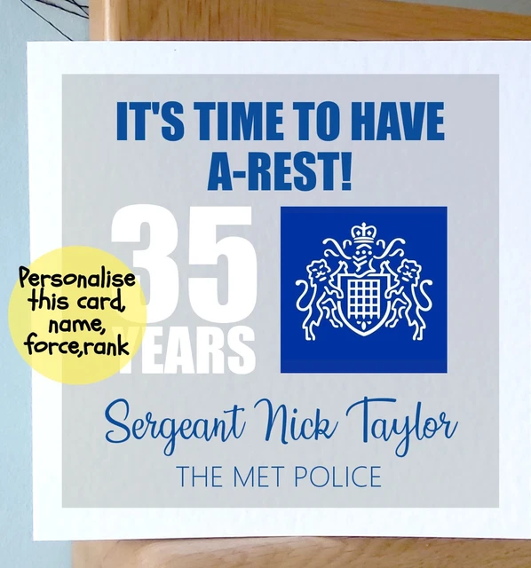 PERSONALISED POLICEMAN POLICE OFFICER CHIEF SERGEANT DETECTIVE ...