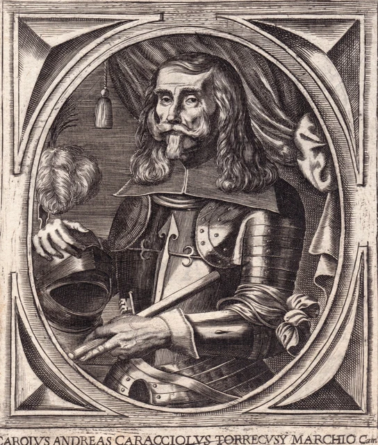 PORTRAIT XVIIE CARLO Andrea Caracciolo Marchese di Torrecuso Militaire ...