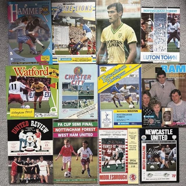 MIXED VINTAGE RETRO Football Programmes 1980s Nottingham Forest x12 ...