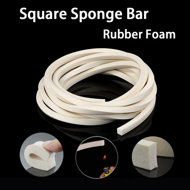 SQUARE WHITE SPONGE Bar Rubber Foam Sealing Strip Various Sizes 2mm ...