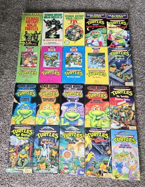 TMNT VHS MOVIE II III Cartoon Series Lot - Loose Open 21pc Sleeves ...
