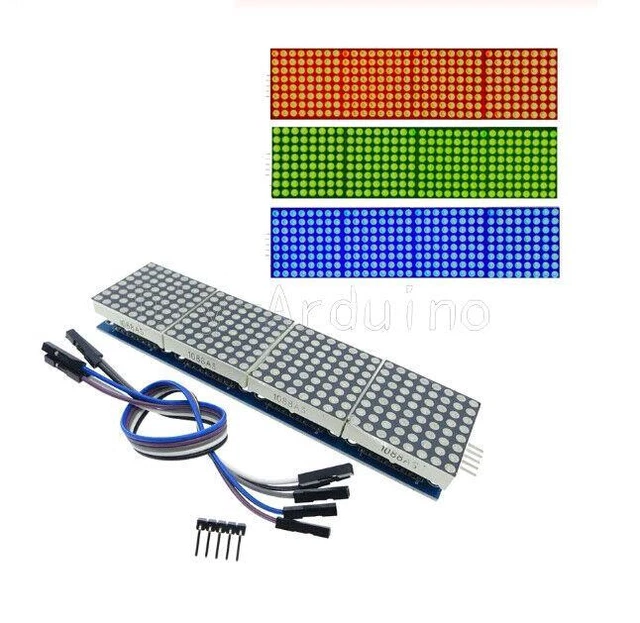 MODULO MATRICE LED MAX7219 Tabellone 4 Colori Rosso Giallo Blu Verde ...