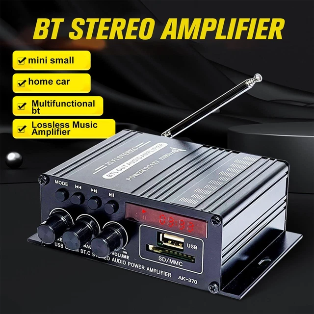 AMPLIFICATORE POTENZA BLUETOOTH HiFi 12V Mini audio stereo FM Home AMP ...