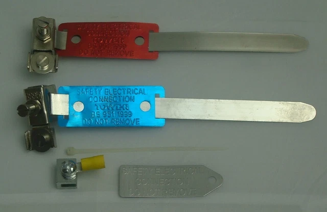 EARTH BONDING CLAMP 12-32mm Cable Wire Bonding Straps water gas E15 ...