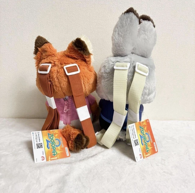 ZOOTOPIA 2 MOVIE Peluche Zaino Judy Hopps Nick Wilde Disney set di 2 JP ...