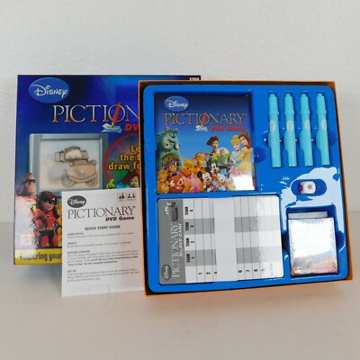 DISNEY PICTIONARY DVD Game Drawing Animation Characters Mattel Games ...
