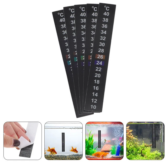 12 PCS LIQUID Crystal Fish Tank Temperature Sticker Thermometer Strip ...