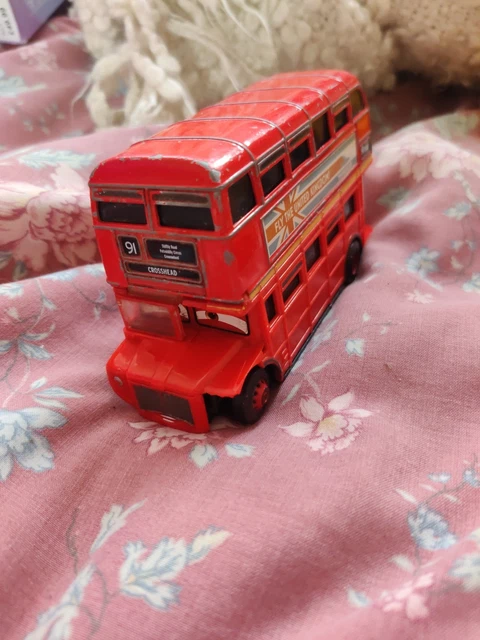 MATTEL DISNEY PIXAR Cars Movie Deckington Double Decker London Red Bus ...
