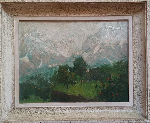 TABLEAU HUILE SIGNÉ - Paysage de montagne EUR 60,00 - PicClick FR