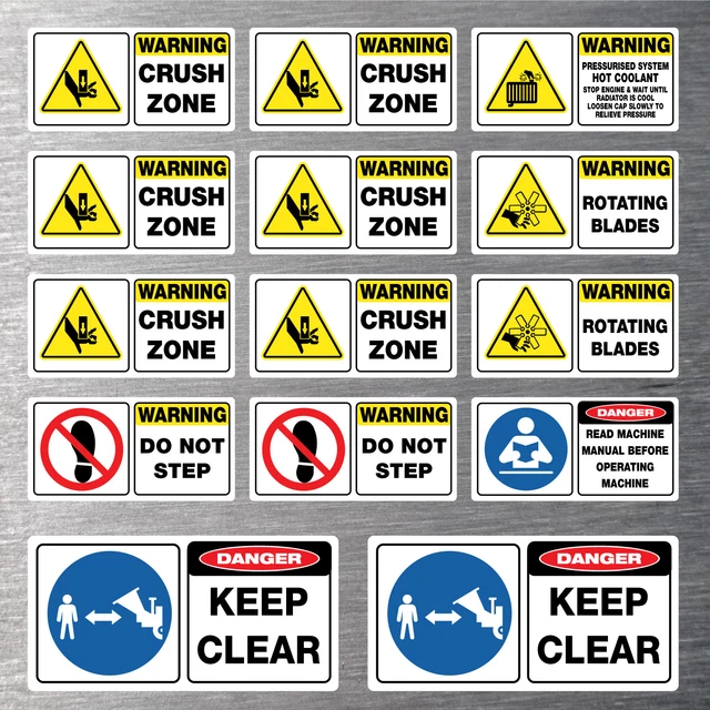 WOOD CHIPPER RISK assessment site approved safety stickers full kit 36 ...