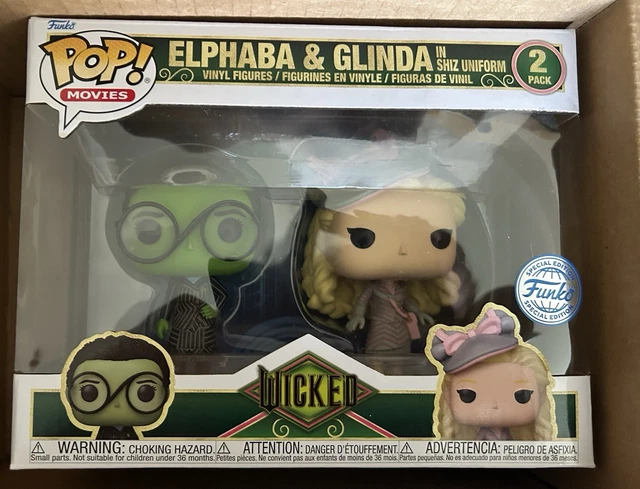 FUNKO POP WICKED Elphaba & Glinda In Shiz Uniform 2-Pack £78.72 ...
