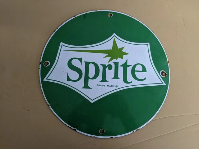 VINTAGE SPRITE COCA-COLA Soda Coke Porcelain Gas Station Metal Sign £92 ...
