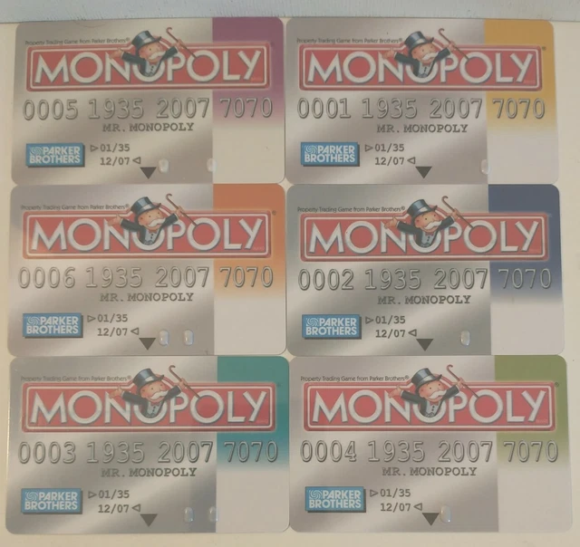 MONOPOLY ELECTRONIC BANKING Edition 2006 Replacement Bank Cards ONLY ...