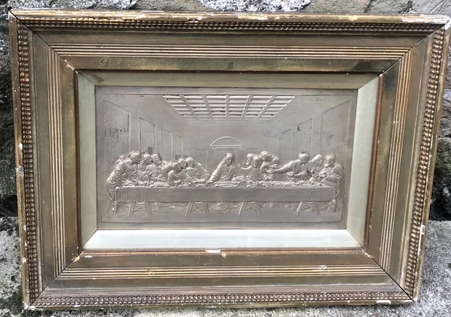 ANTIQUE 'THE LAST Supper' Electrotype Picture, Relief, Religious ...
