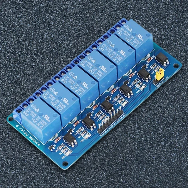RELAY MODULE LED Indicator Relay Interface Board with Optocoupler (6 Channel 12V EUR 8,08 ...