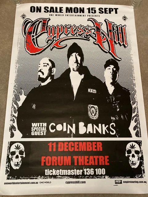 CYPRESS HILL/COIN BANKS. RARE ORIGINAL Australian LARGE TOUR poster ...