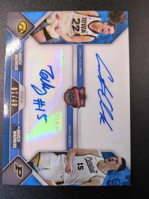 2024 BOWMAN U Now NCAA March Madness Caitlin Clark Zach Edey Duo ...