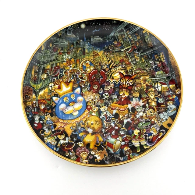 FRANKLIN MINT BILL Bell "Meowdi Gras" #LA1334 Collectible Cat Plate $17 ...