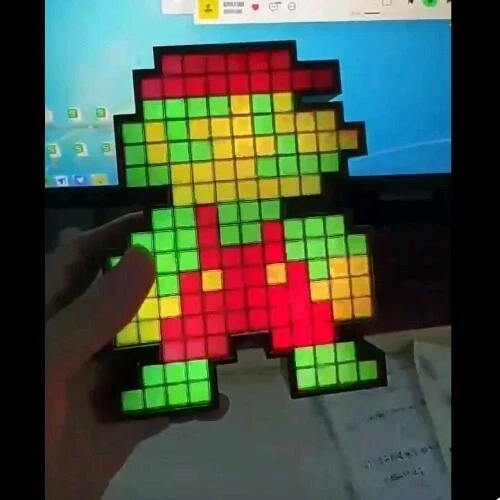 SUPER MARIO BROS 8 Bit Pixel Art Led Light Sound Loop 15 Cm Retrogaming ...