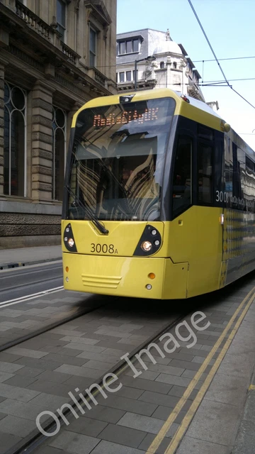 PHOTO 12X8 METROLINK Tram 3008 on Mosley Street, Manchester Greater ...