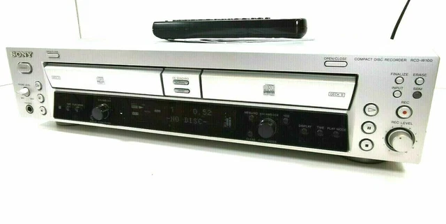 SONY RCD-W100 DUAL CD Player / CD Recorder twin deck & remote - SILVER ...