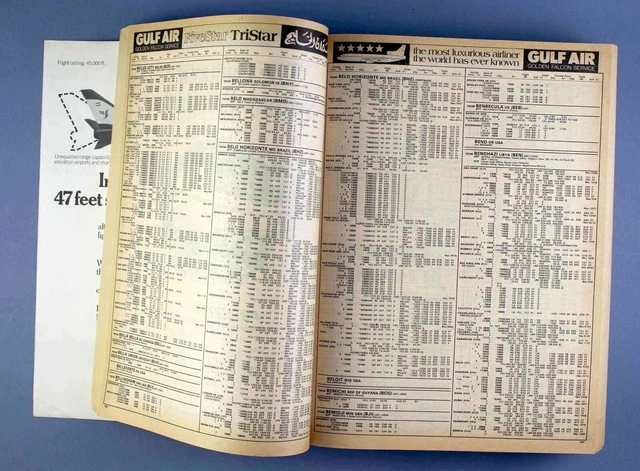 ABC WORLD AIRWAYS Guide December 1976 Airline Timetable Part Two Blue ...