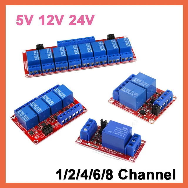 5V 12V 24V 1-2-4-6-8 Channel Relay High Level Low Level Optocoupler ...