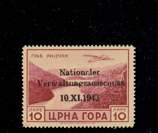 WWII, OCCUPATION ALLEMANDE Du Monténégro, National 10L, Marron-Rouge ...